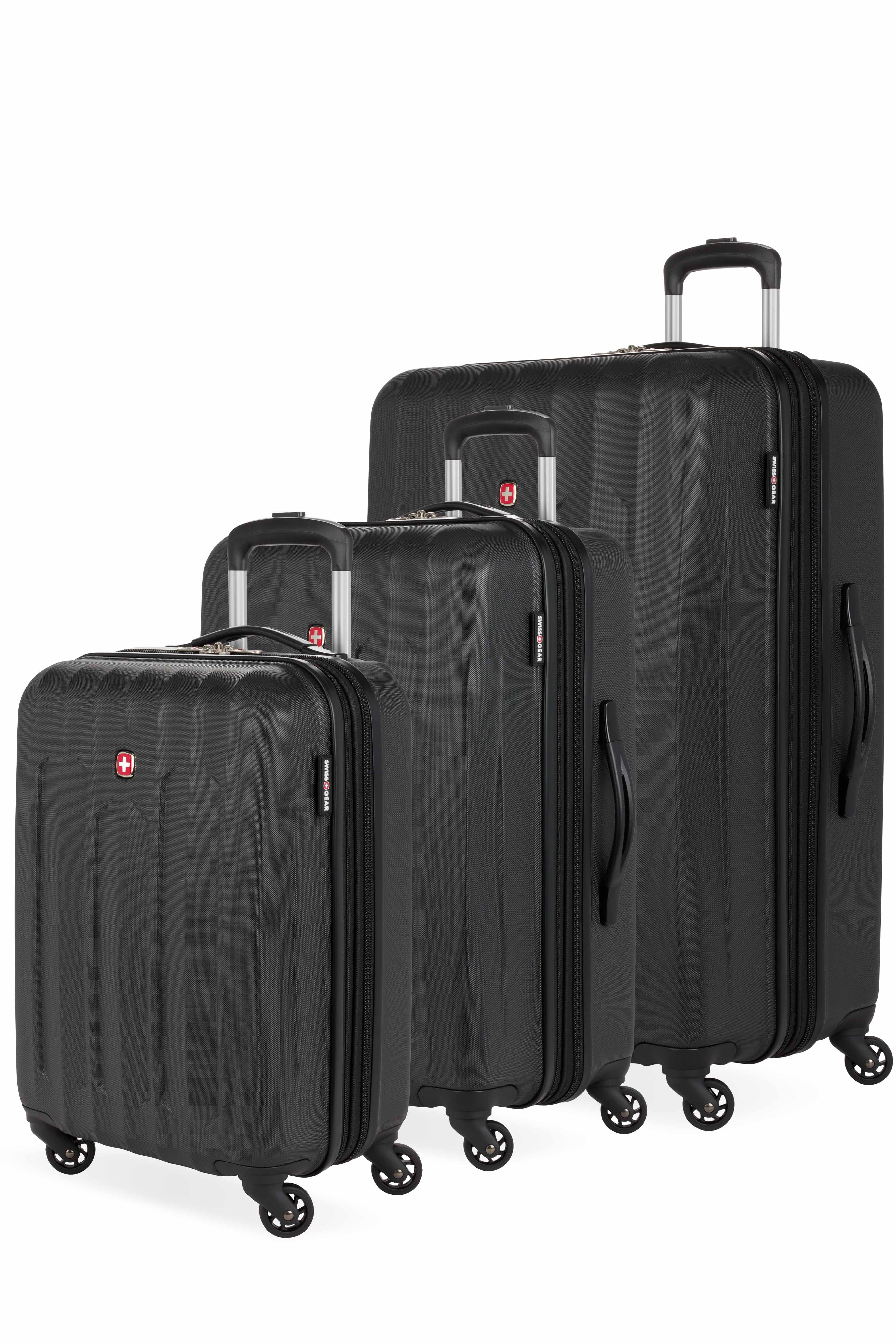 SWISSGEAR Chrome Expandable 3 Piece Hardside Spinner Luggage Set ...